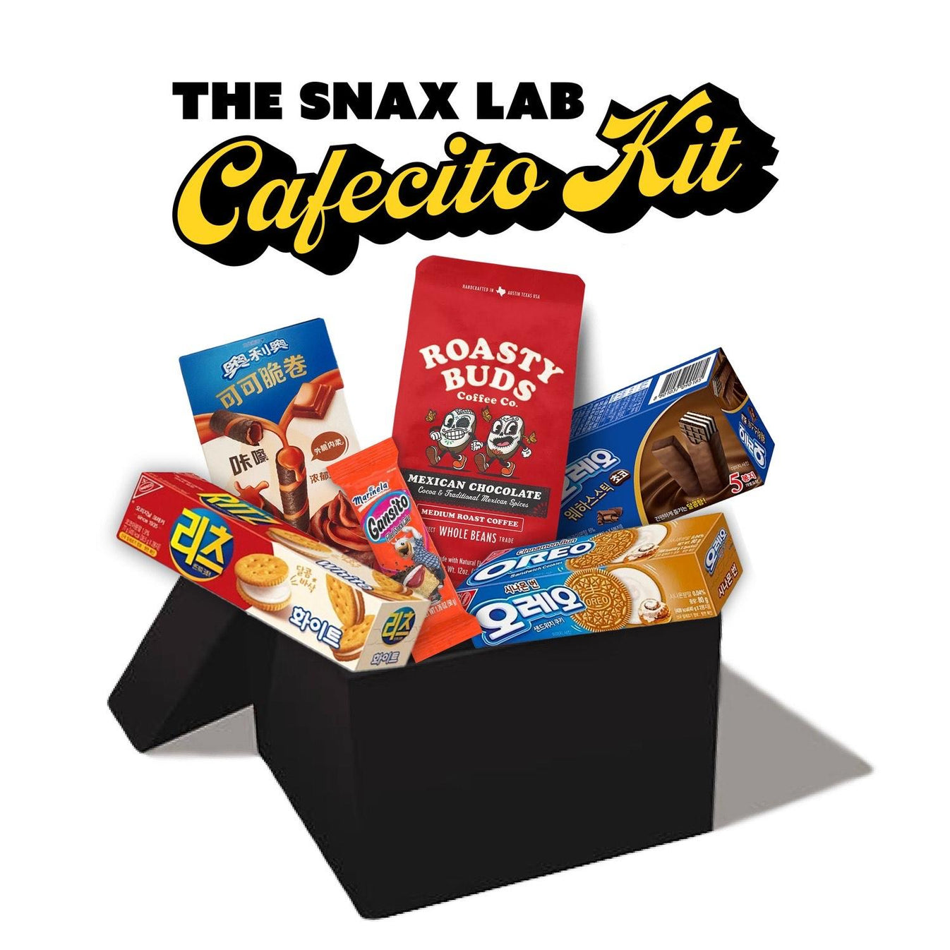 Cafecito Kit (Roasty Buds Mexican Chocolate Flavored Coffee Kit with W ...